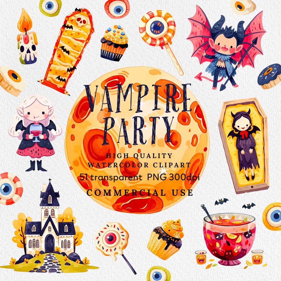 Vampire Clipart, Spooky Scrapbooking, Halloween Clipart, Spooky Clipart ...