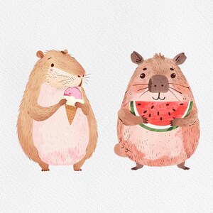 Watercolor Capybara Clipart, Cute Capybara PNG, Instant Download, Cute ...