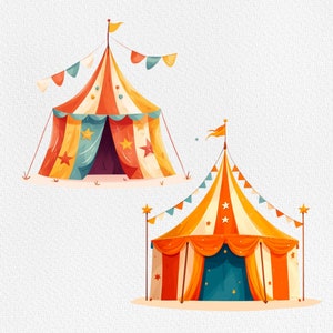 Watercolor Circus Clipart, Circus Printable , Circus PNG, Carnival Clip ...