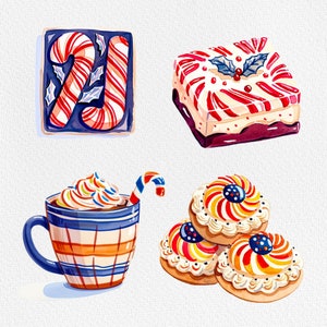 Watercolor Christmas Sweets Clipart Bundle: Candy, Cookies (PNG ...
