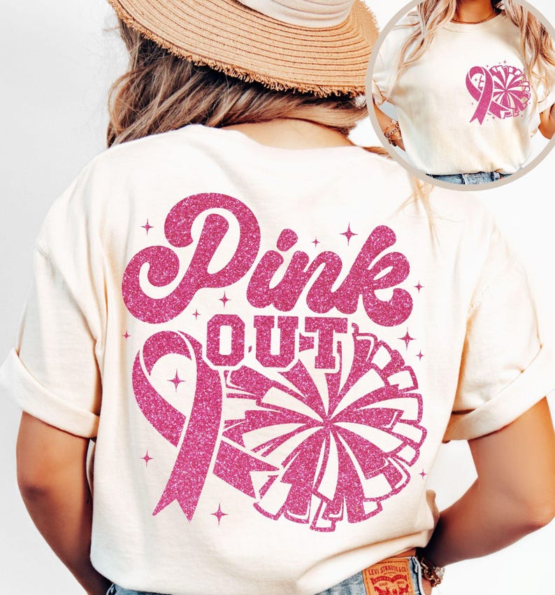 Pink Out Cheer Svg Png, Breast Cancer Awareness Svg Png, Together We ...