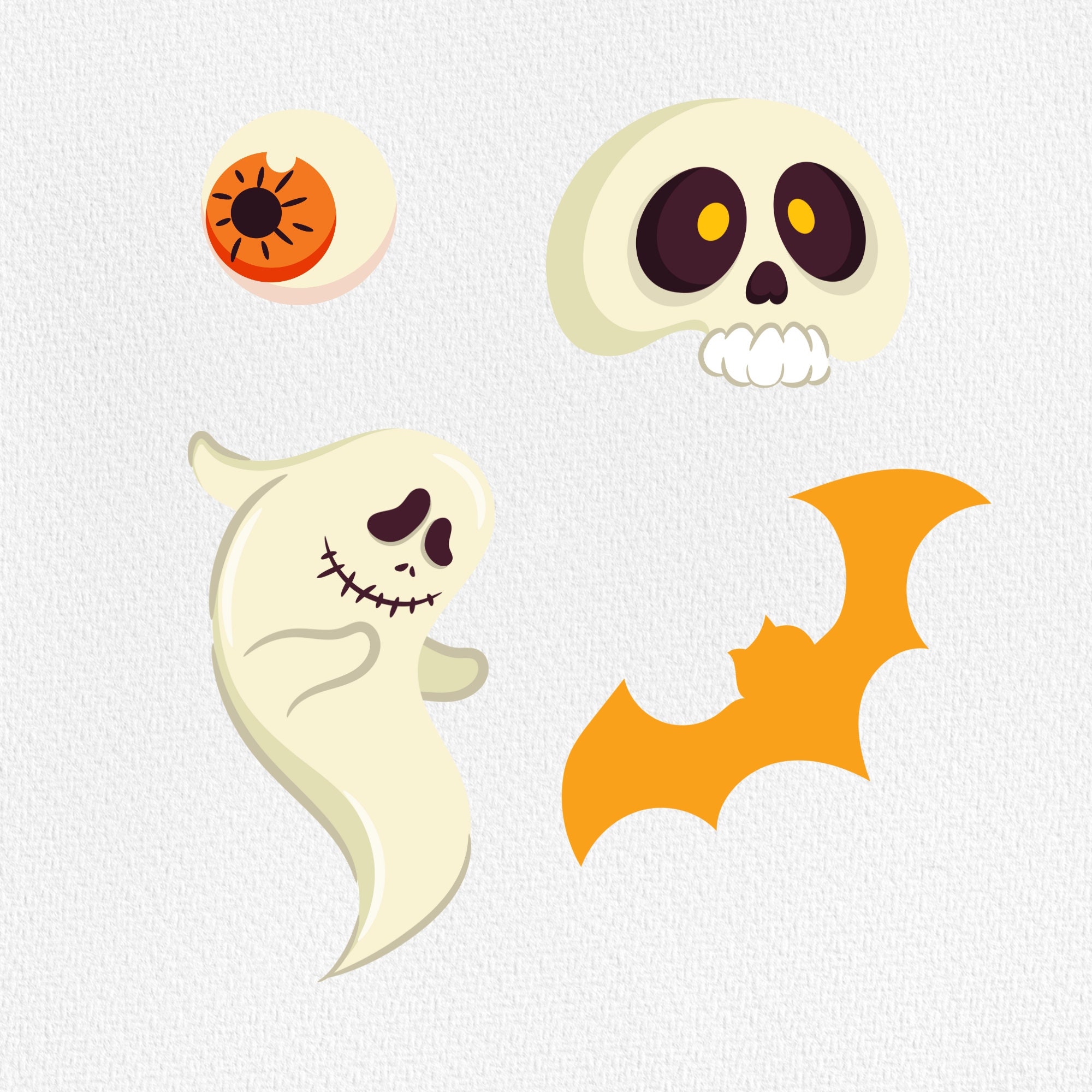 Halloween Clipart PNG, Instant Download, Halloween Vector Elements ...