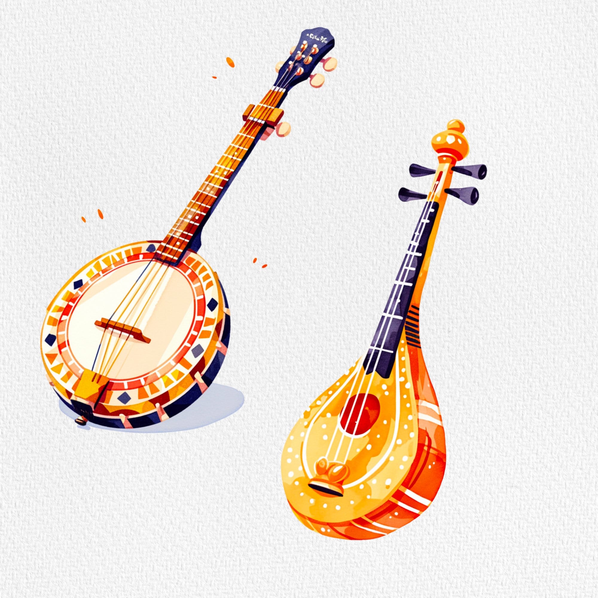 Watercolor Musical Instruments Clipart, Musical Instruments Clipart Set ...