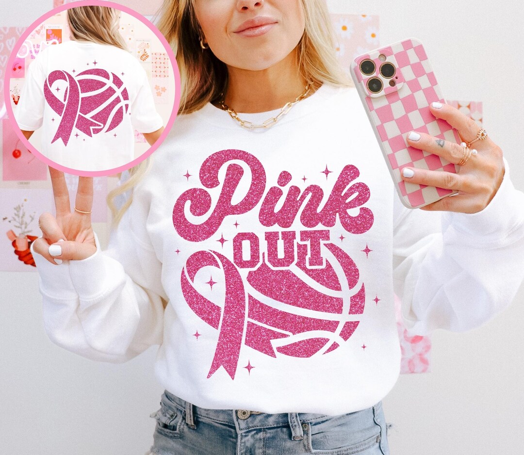 Pink Out Basketball Svg Png, Breast Cancer Awareness Svg, Together We ...