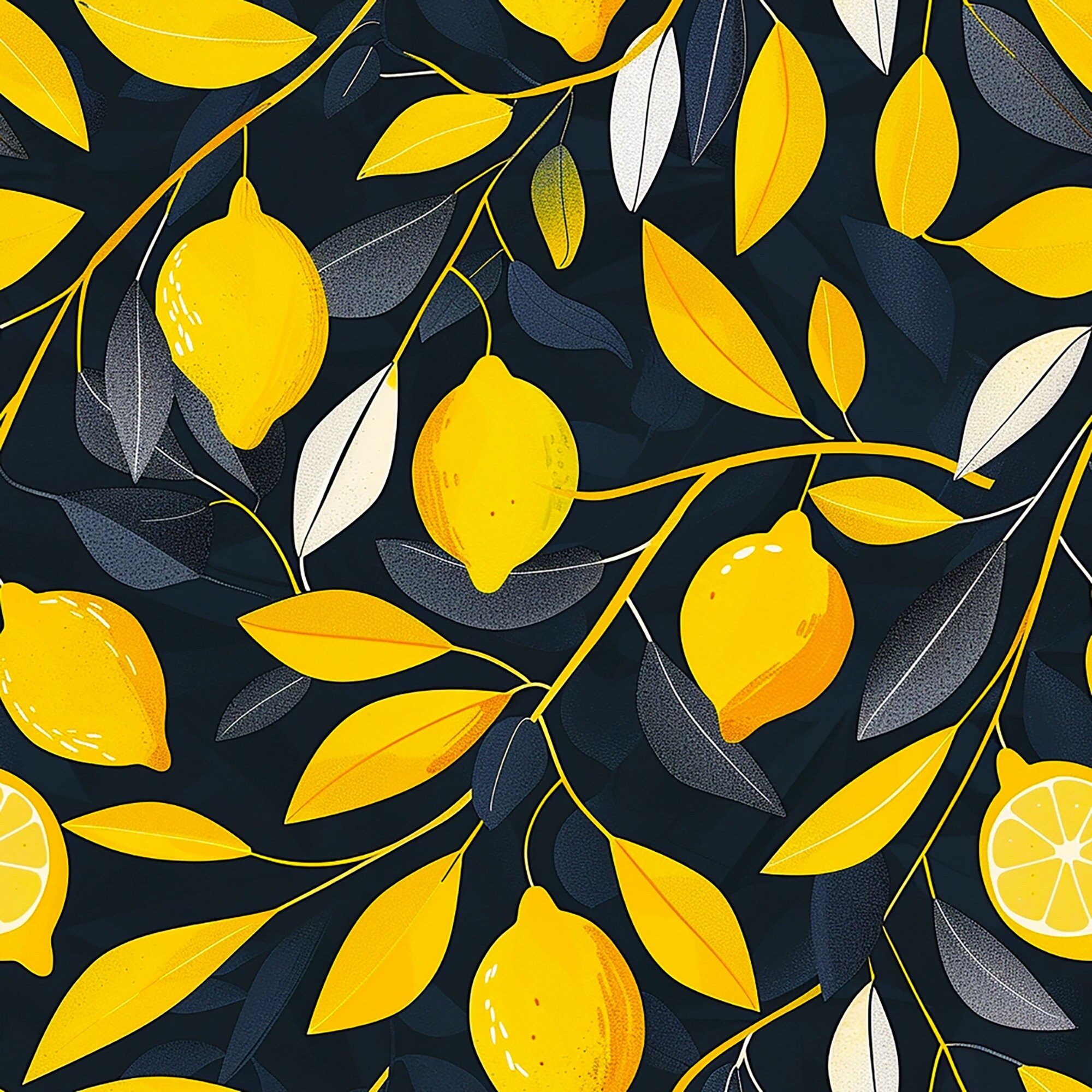 Lemon Yellow Digital Paper | Instant Download | Seamless Patterns ...
