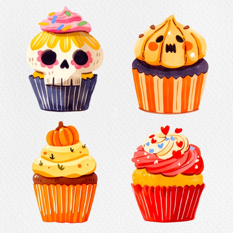 Halloween Cupcakes Clipart, Halloween Clipart, Halloween Png, Party ...