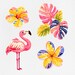 Flamingo Clipart, Watercolor Cute Flamingo Clipart, Beach Flamingo ...