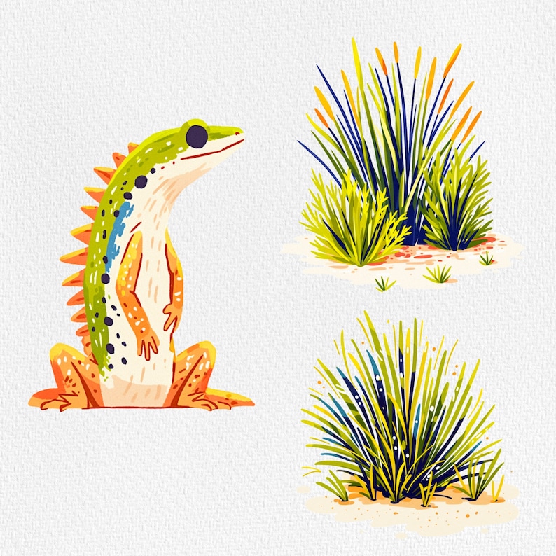 Watercolor Reptiles Clipart, Chameleon, Lizard, Snake, Turtle, Tortoise ...