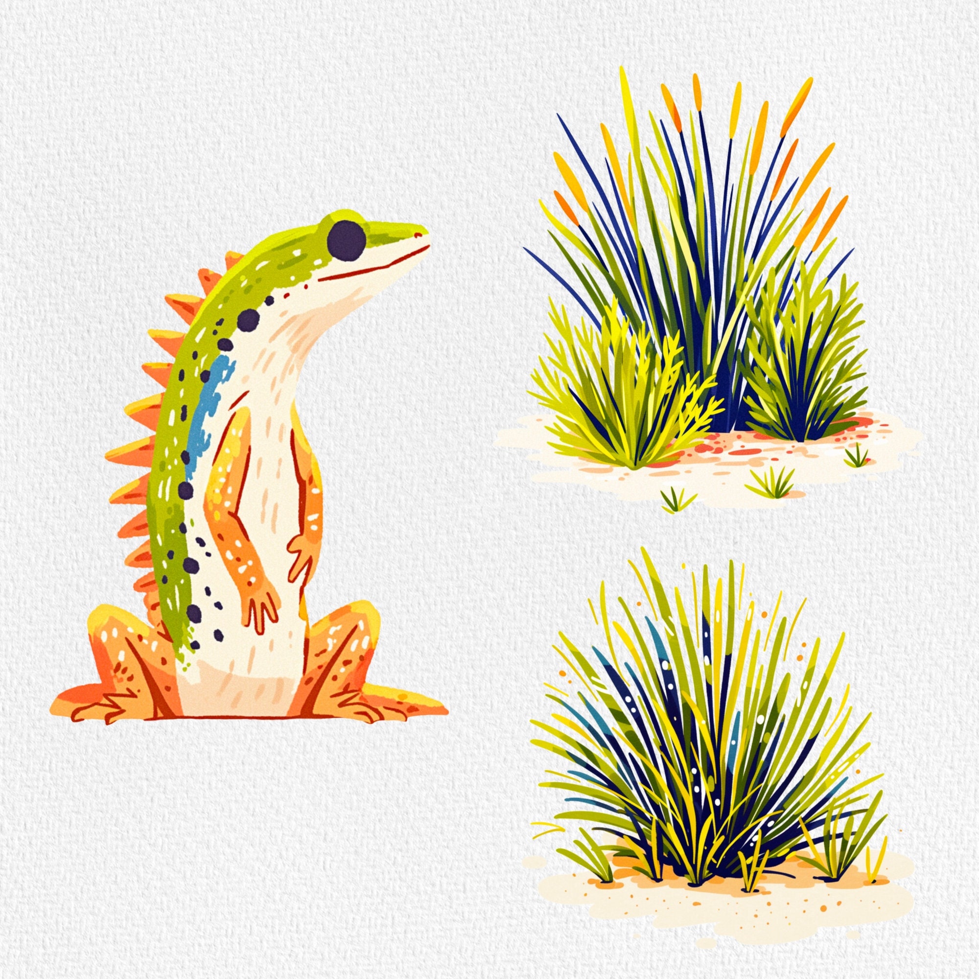 Watercolor Reptiles Clipart, Chameleon, Lizard, Snake, Turtle, Tortoise ...