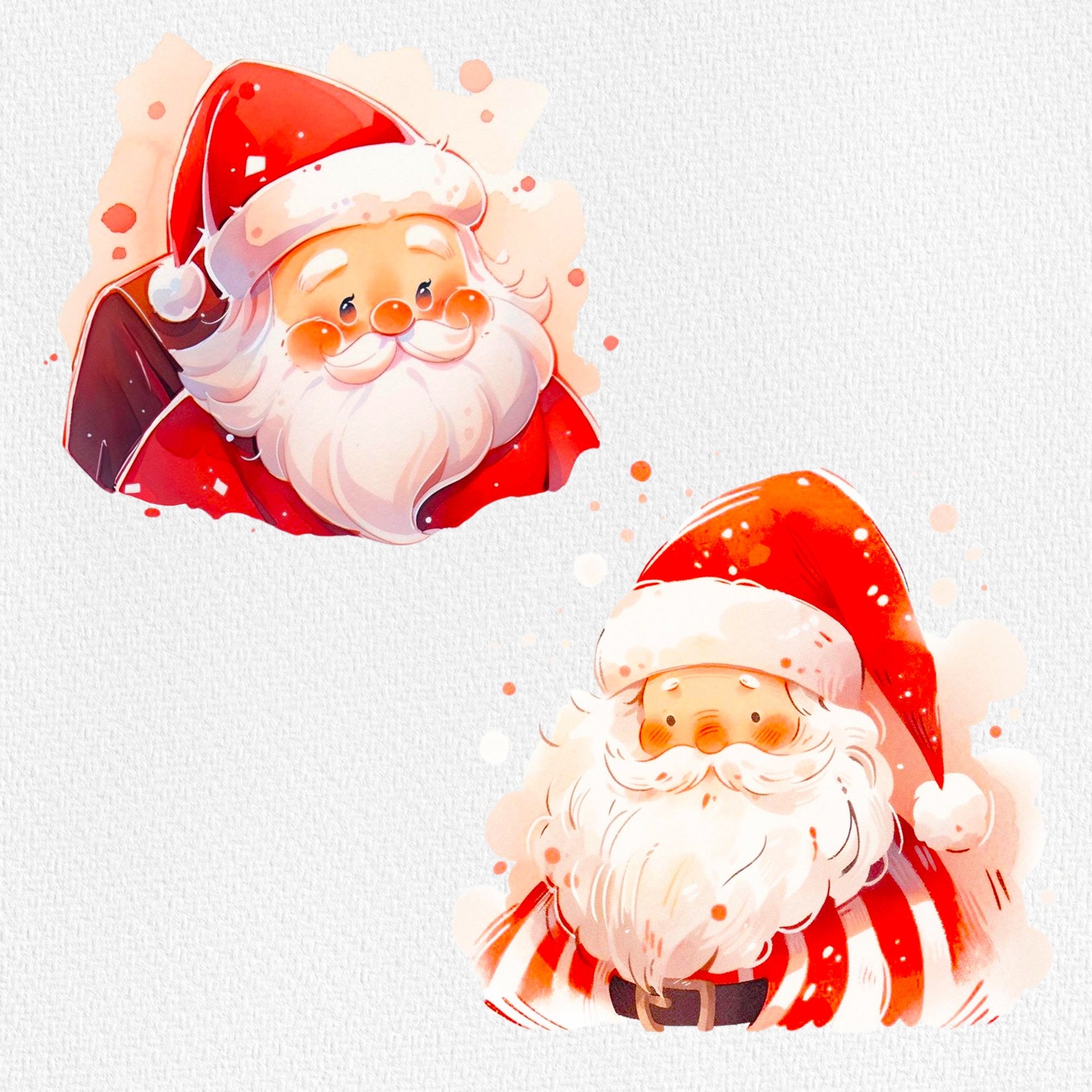 Watercolor Santa Clipart Watercolor Christmas Clipart Christmas Santa ...