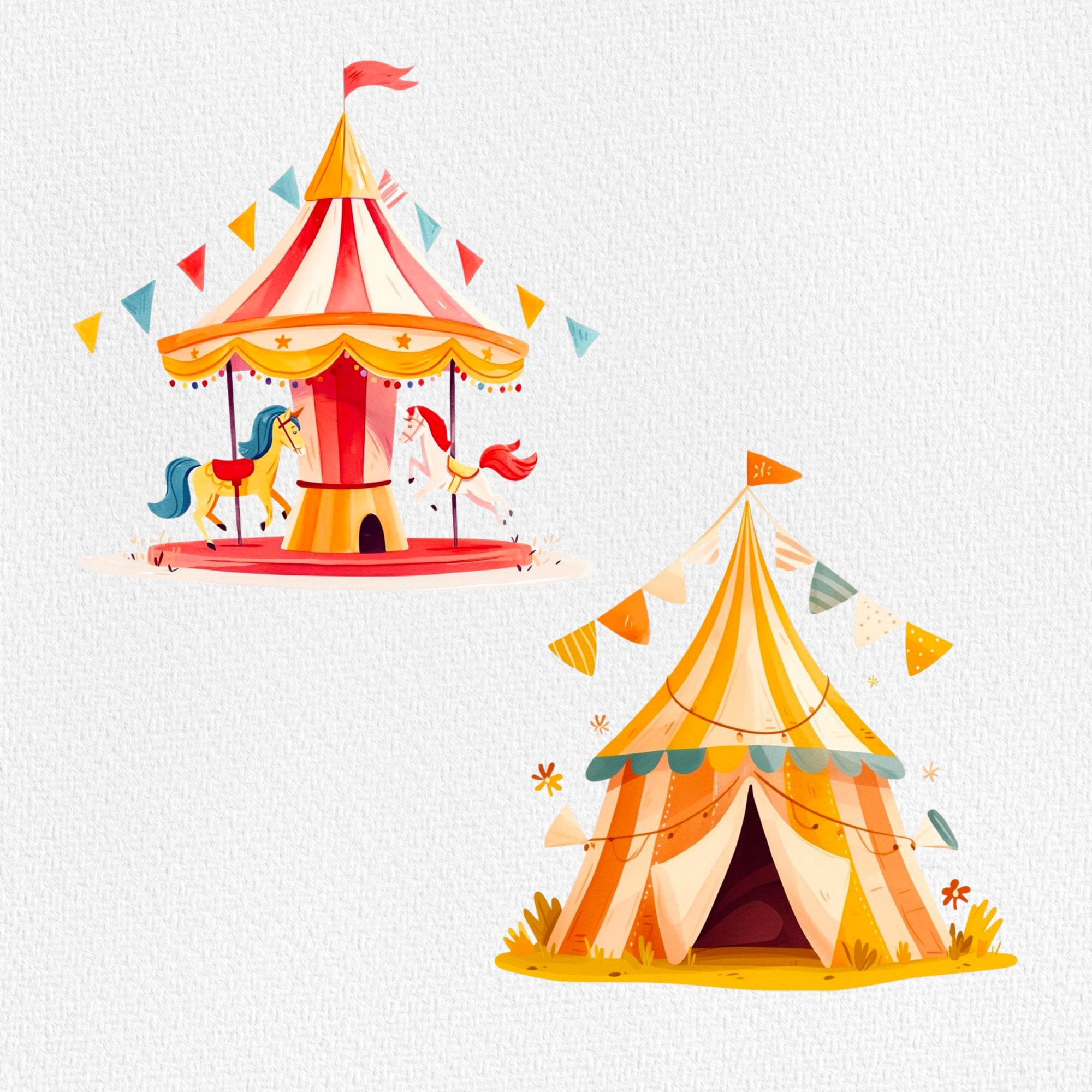 Watercolor Circus Clipart, Circus Printable , Circus PNG, Carnival Clip ...