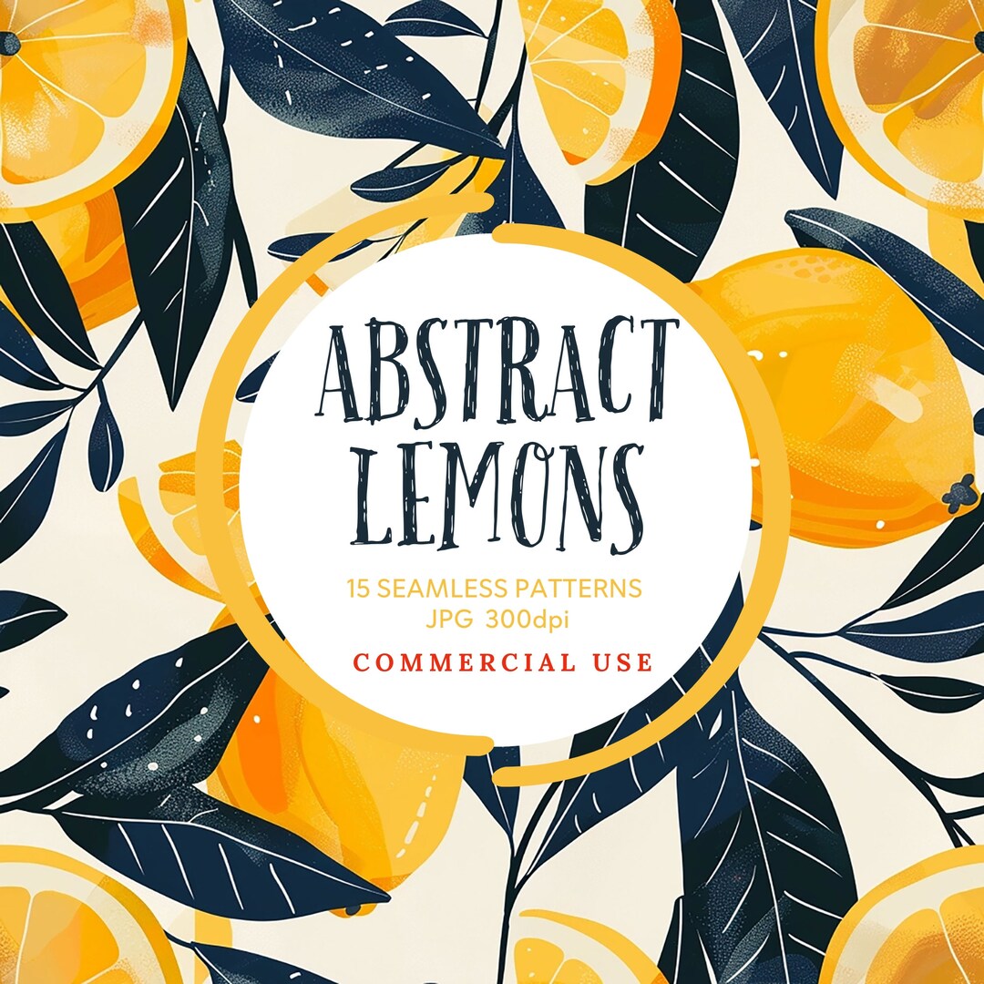 Lemon Yellow Digital Paper | Instant Download | Seamless Patterns ...