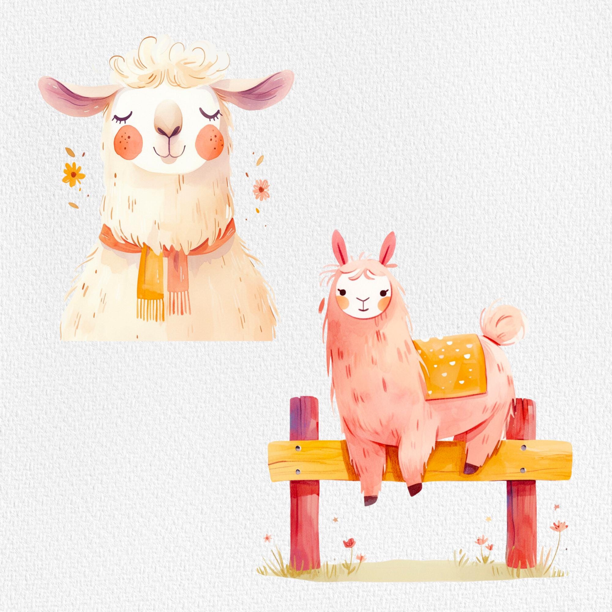 Llama Clipart, Llama Clipart Bundle, Cute Alpaca Clipart, Llama ...