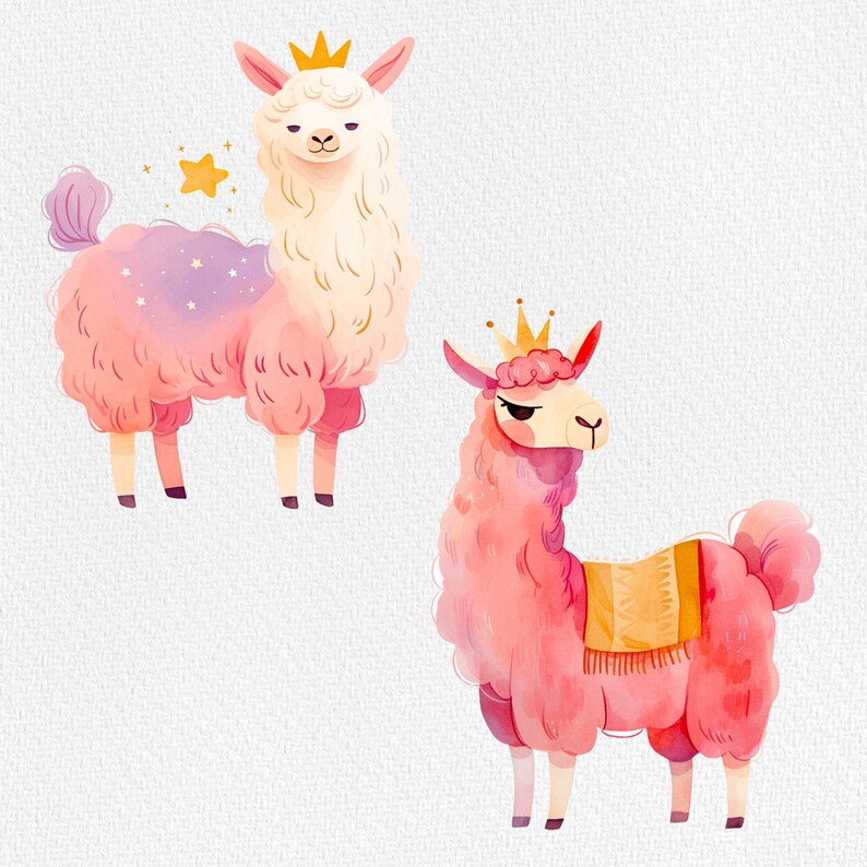 Colorful Llama Clipart Bundle: Fiesta Birthday PNG (digital Download ...