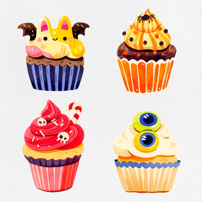 Halloween Cupcakes Clipart, Halloween Clipart, Halloween Png, Party ...