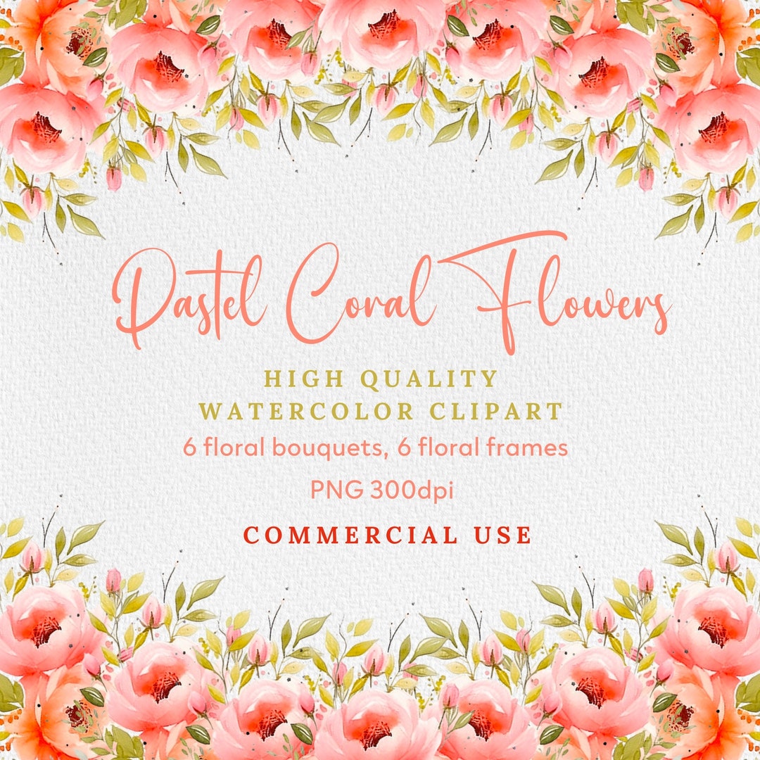 Watercolor Coral Flowers PNG Clipart, Wedding Bouquet ,wreath, Rose ...