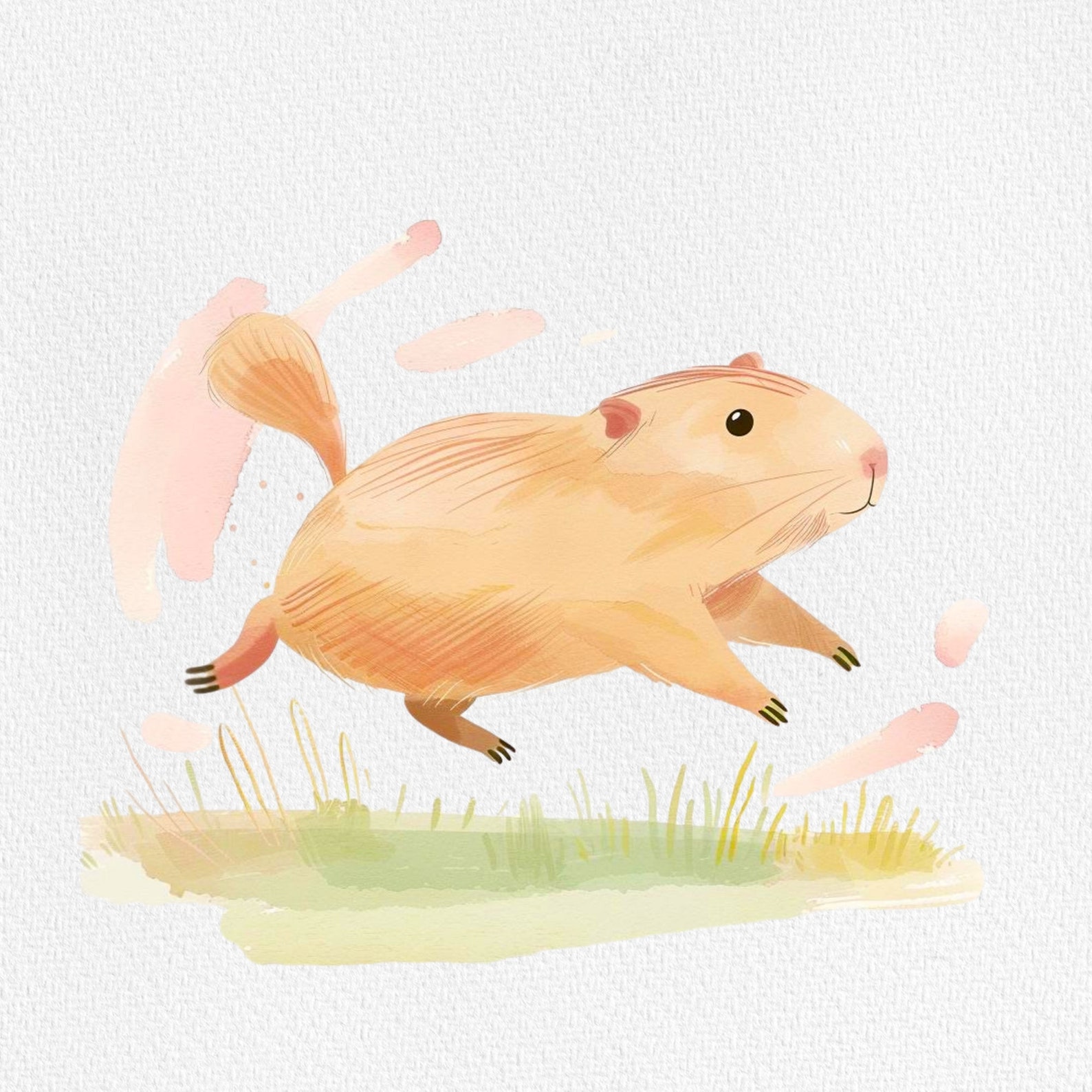 Watercolor Capybara Clipart, Cute Capybara PNG, Instant Download, Cute ...