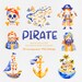 Watercolor Pirates Clipart, Pirate Ship, Treasure Chest, Pirate Party ...