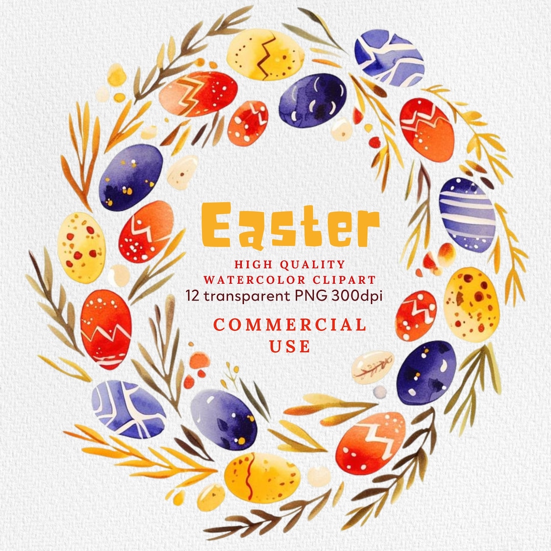 Watercolor Easter Clipart Pastel Colors Spring Bunny Clipart Set for ...