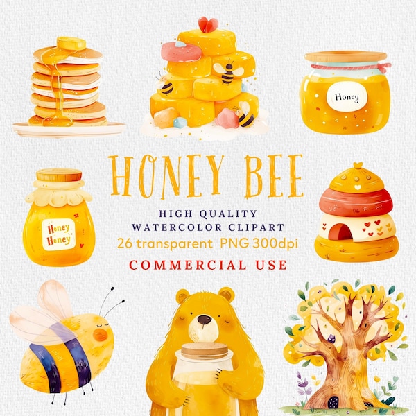 Honey Bee Clipart - Etsy