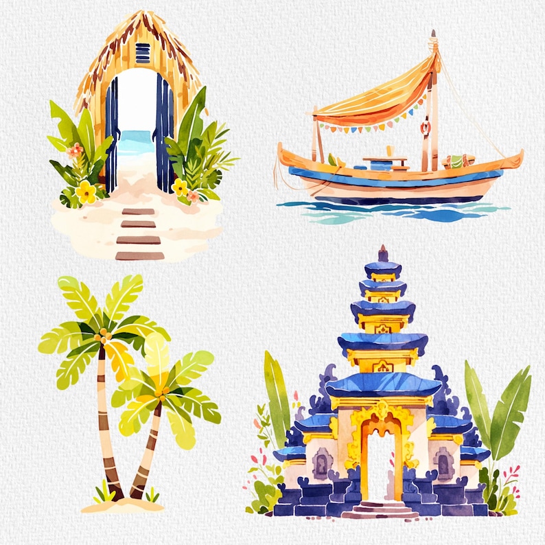 Bali Island Clipart PNG, Travel Clip Art, Tropical, Indonesia Islands ...