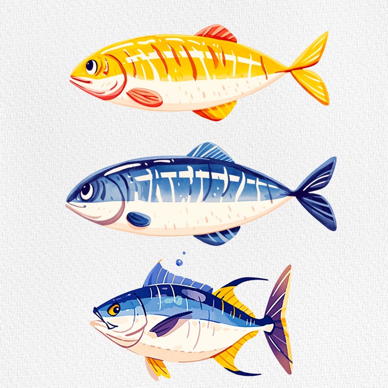 Watercolor Fish Species Clipart, Fish Clipart, Fish Lovers, Colorful ...