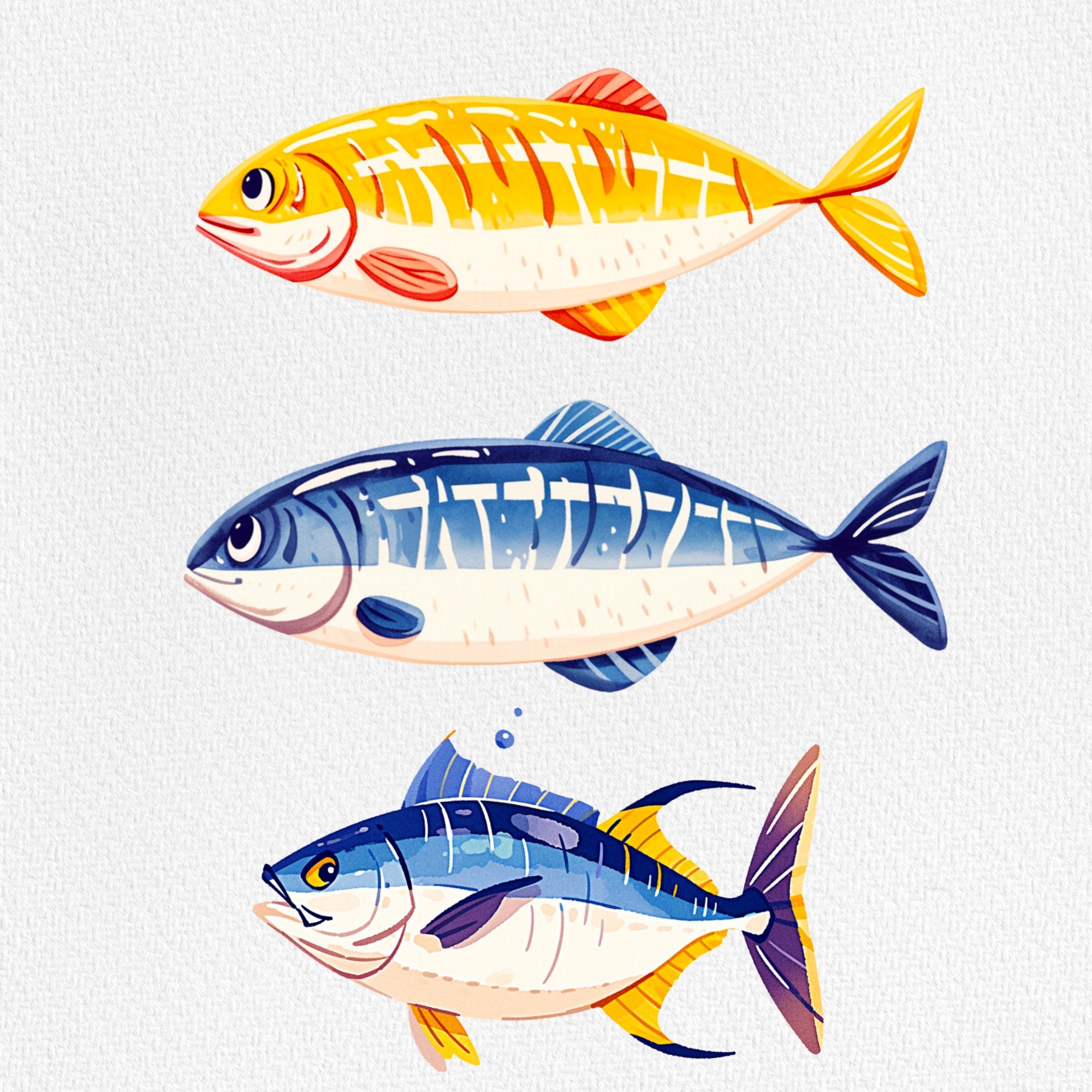 Watercolor Fish Species Clipart, Fish Clipart, Fish Lovers, Colorful ...