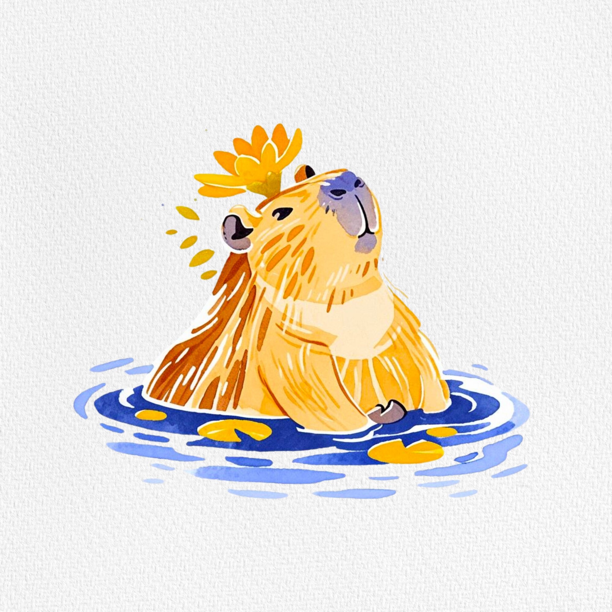 Watercolor Capybara Clipart, Cute Capybara PNG, Instant Download, Cute ...