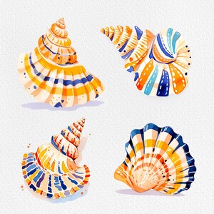 Watercolor Seashells Clipart - Nautical Watercolor Clip Art - Ocean ...