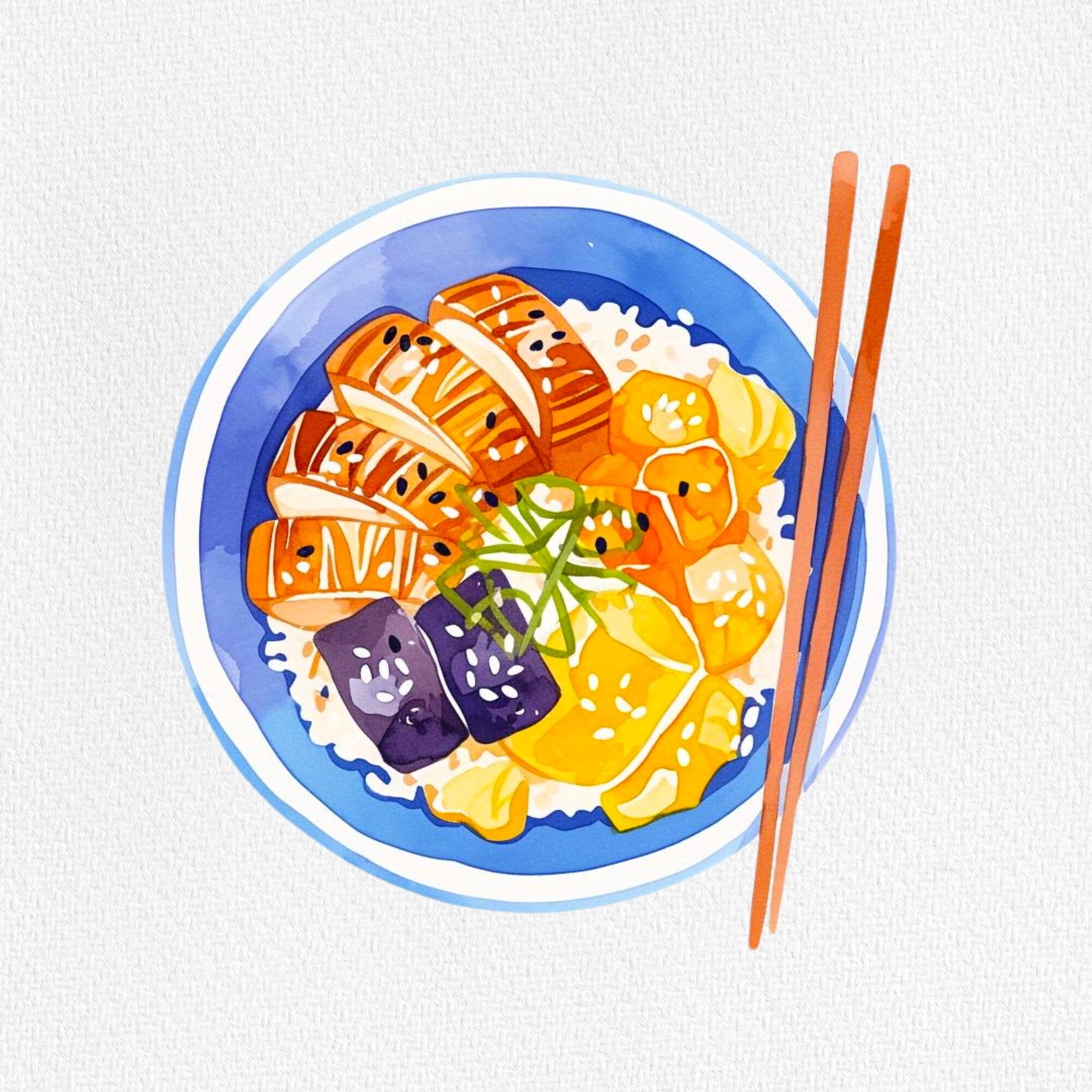 Watercolor Sushi Clipart, Asian Clipart, Fish Clipart, Japanese Clipart ...