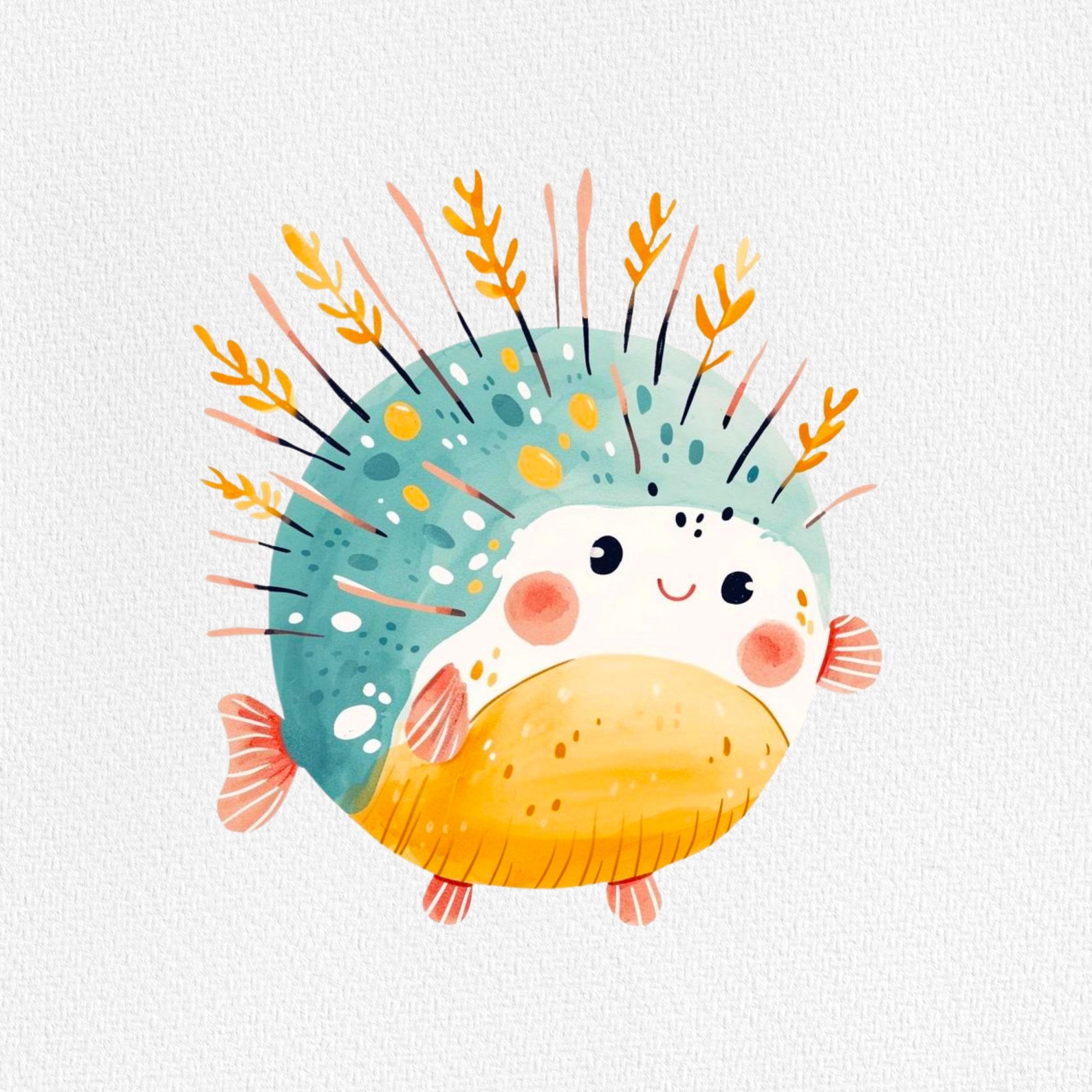 Colorful Fish Clipart, Cute Fish Clipart, Ocean Life Clipart, Sea ...