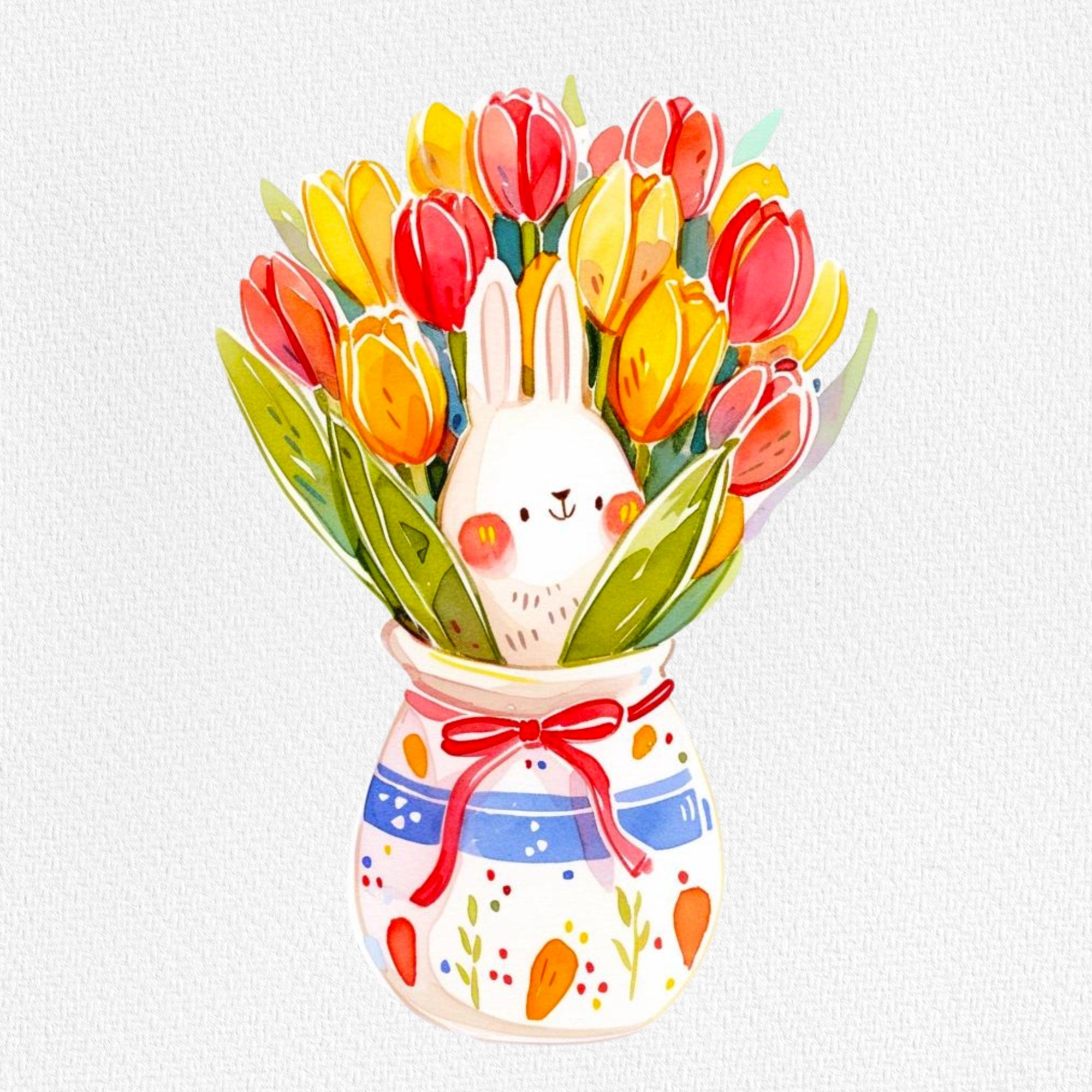 Watercolor Easter Clipart Pastel Colors Spring Bunny Clipart Set for ...