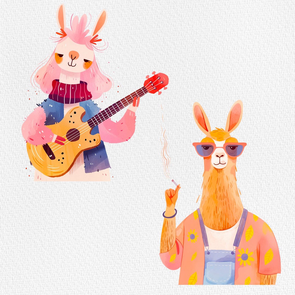 Llama Clipart, Llama Clipart Bundle, Cute Alpaca Clipart, Llama ...