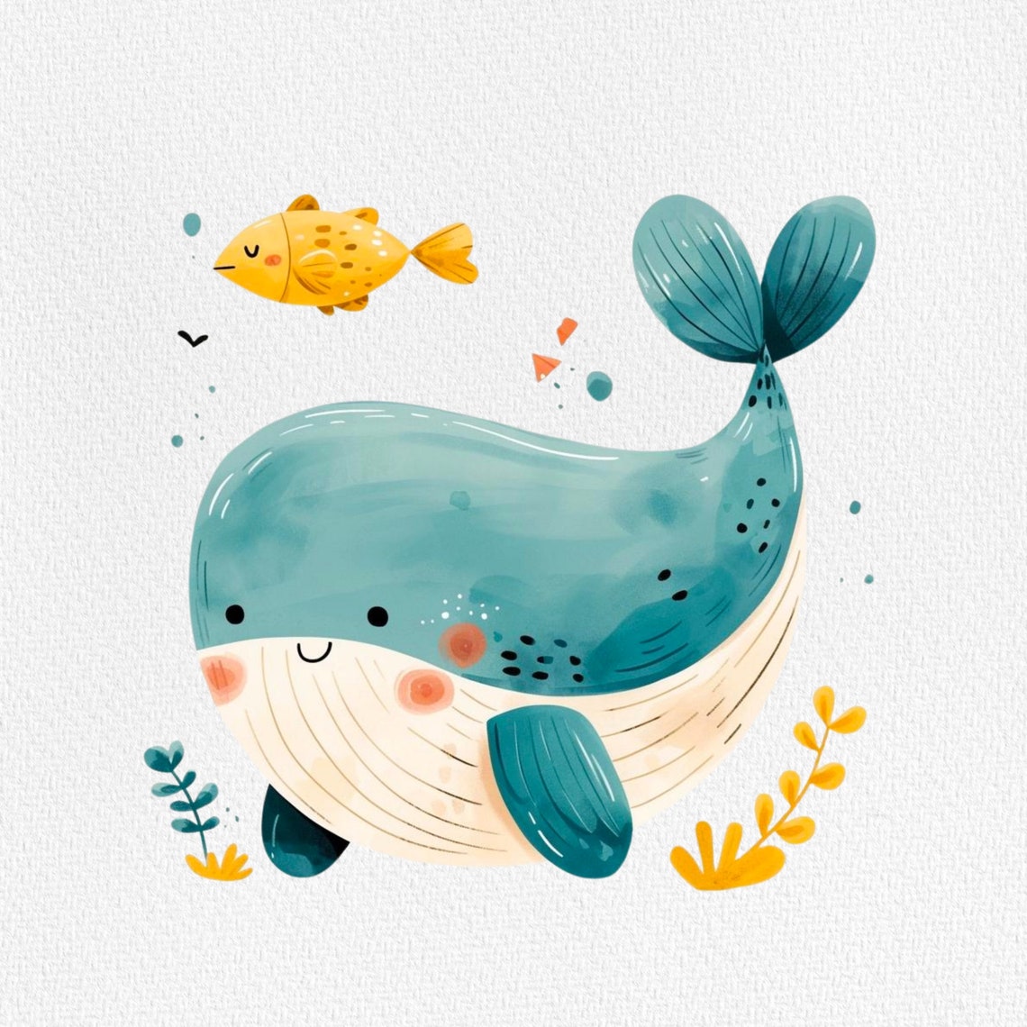 Colorful Fish Clipart, Cute Fish Clipart, Ocean Life Clipart, Sea ...