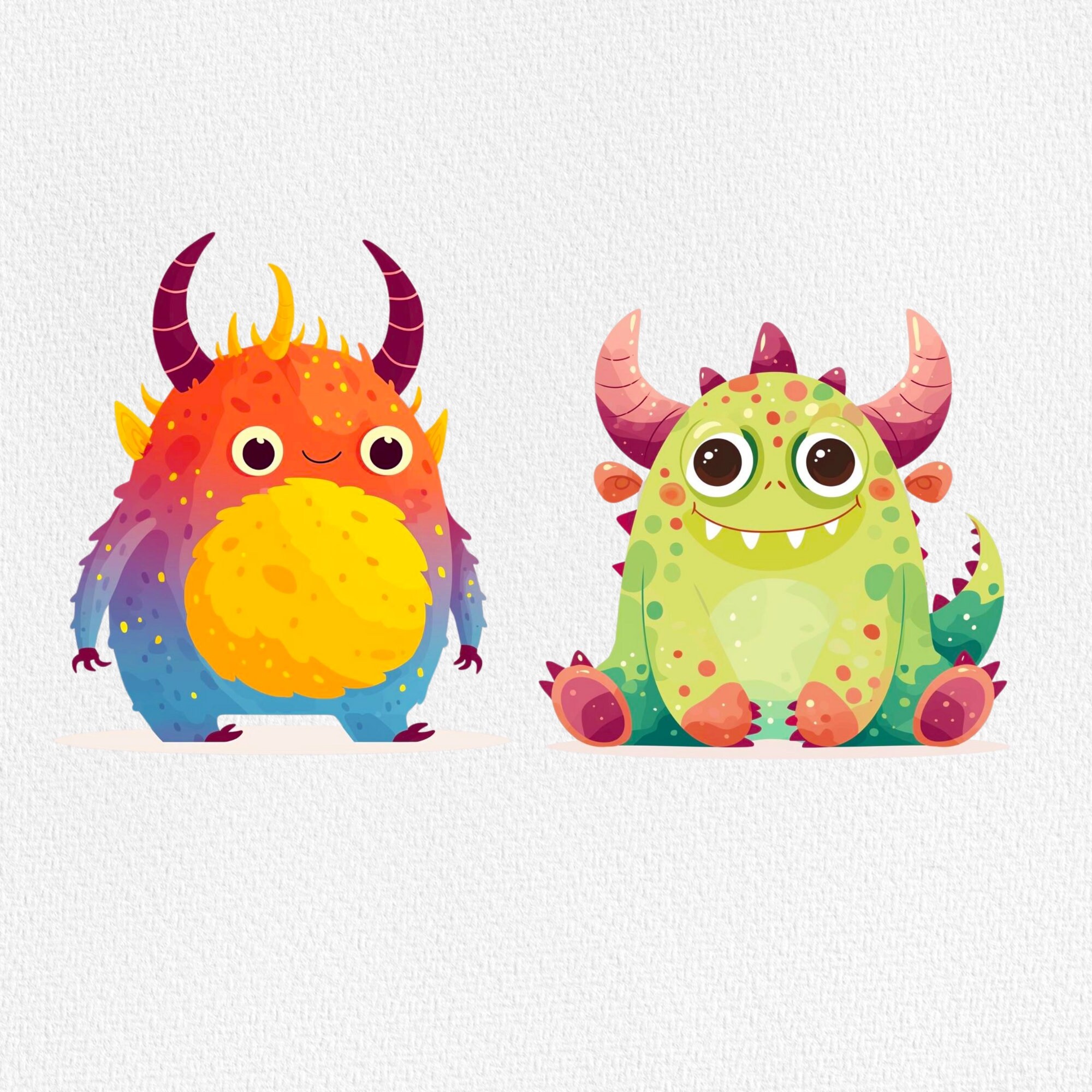 Watercolor Monsters Clipart, Instant Download, Critters, Monster ...