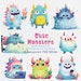 Watercolor Monsters Clipart, Instant Download, Critters, Monster ...