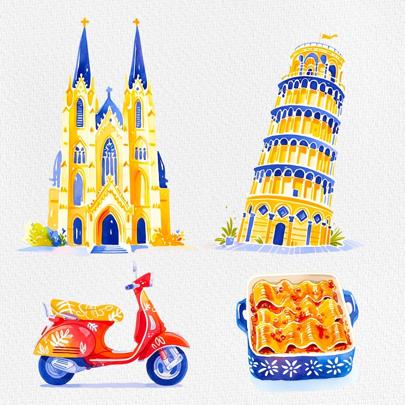 ITALY Clipart, Rome Clipart, Travel Clipart, Italian Clipart, Welcome ...