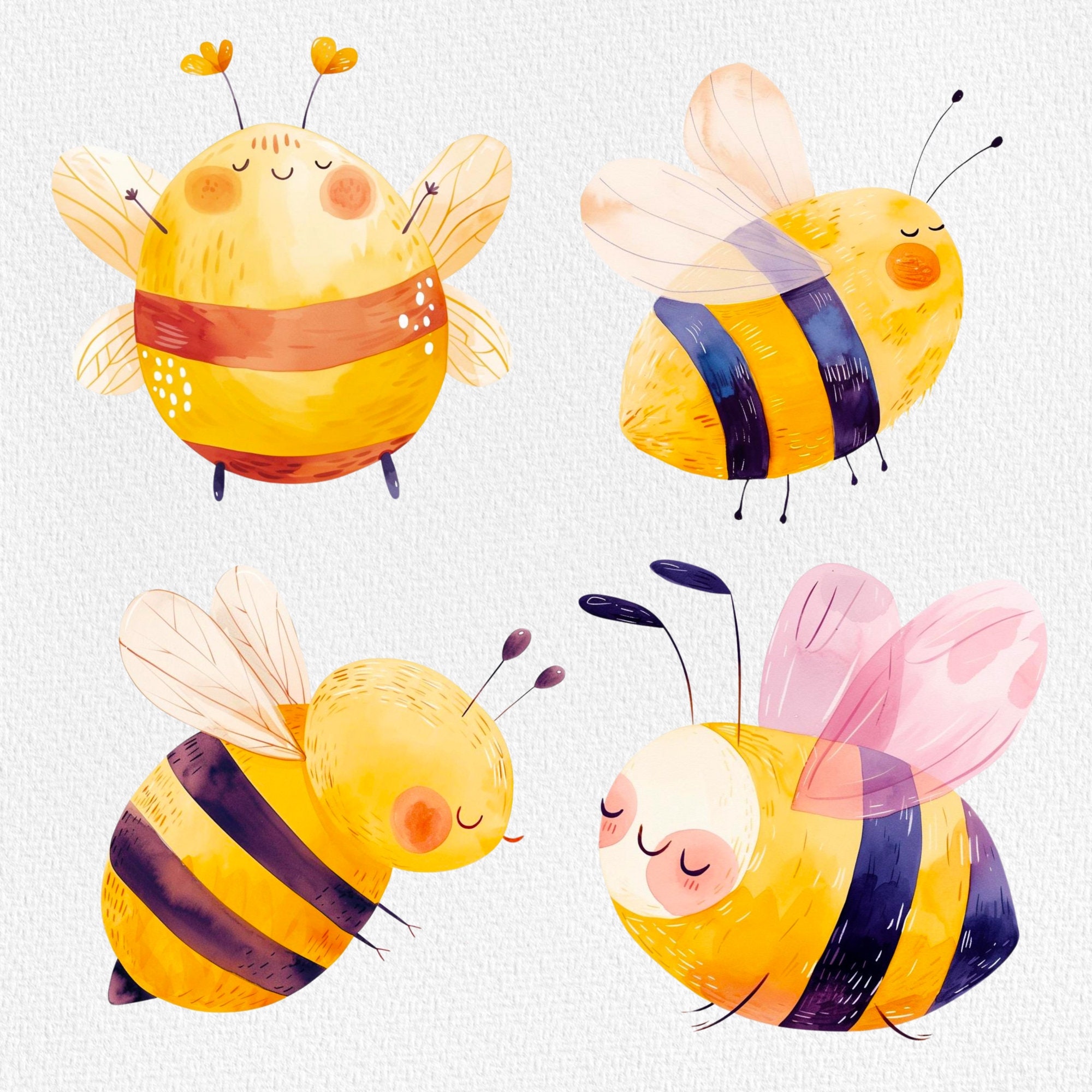 Watercolor Honey Clipart, Watercolor Honey Bee Clipart, Commercial Use ...