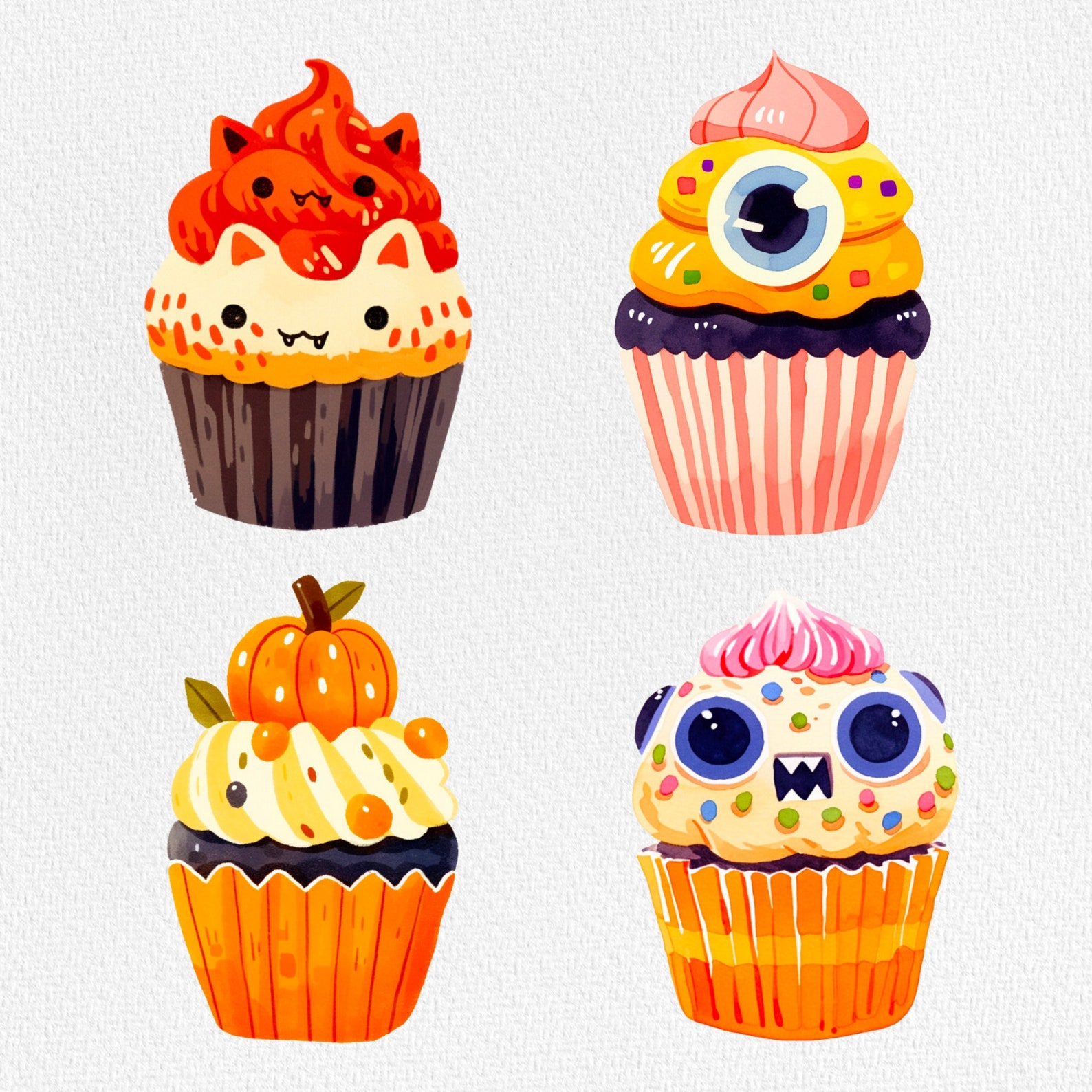 Halloween Cupcakes Clipart, Halloween Clipart, Halloween Png, Party ...
