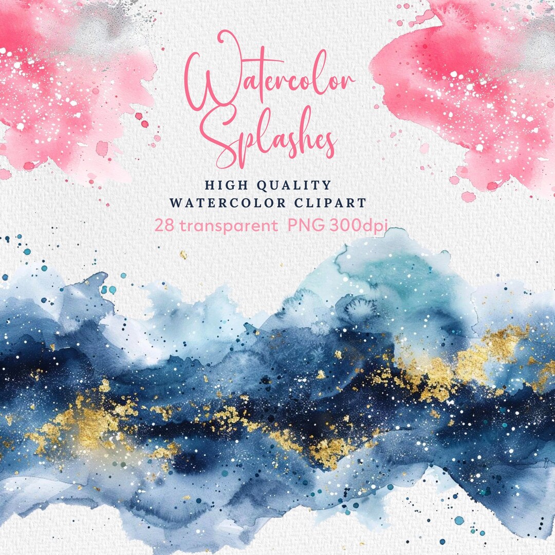 Watercolor Splashes Clipart Watercolor Textures Pastel Aquarelle ...