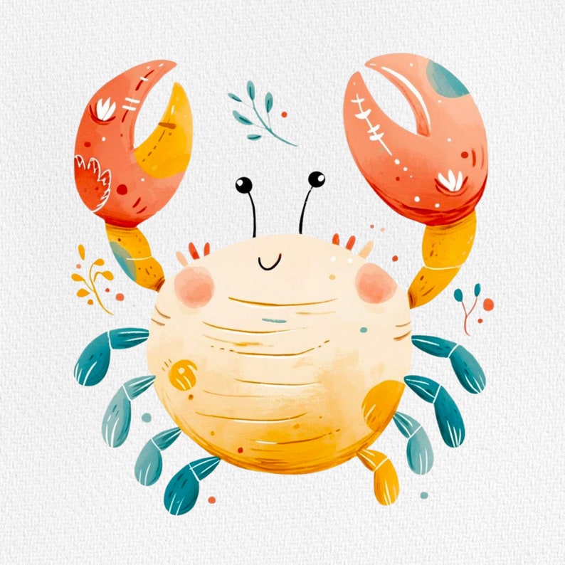 Colorful Sea Animals Clipart, Ocean Life Clipart, Digital Fish ...