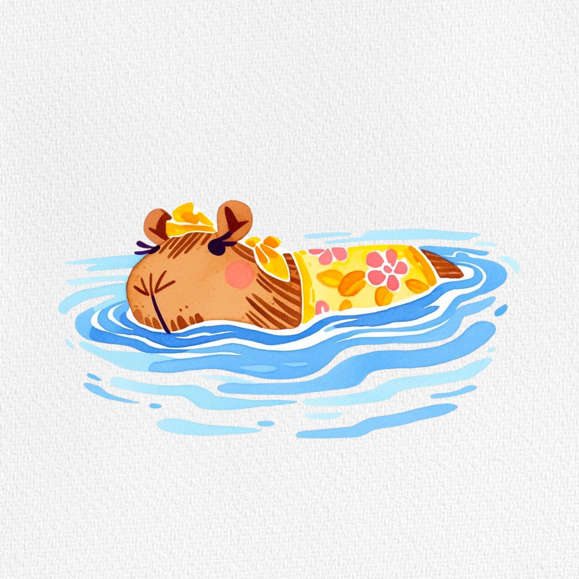 Watercolor Capybara Clipart, Cute Capybara PNG, Instant Download, Cute ...