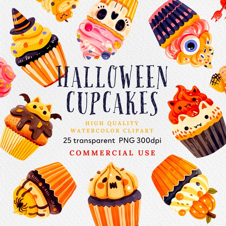 Halloween Cupcakes Clipart, Halloween Clipart, Halloween Png, Party ...