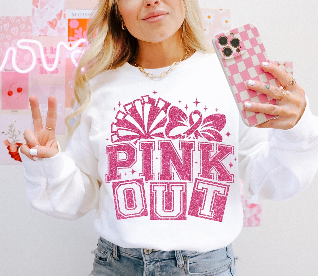 Pink Out Cheer Svg Png, Breast Cancer Awareness Svg Png, Together We ...