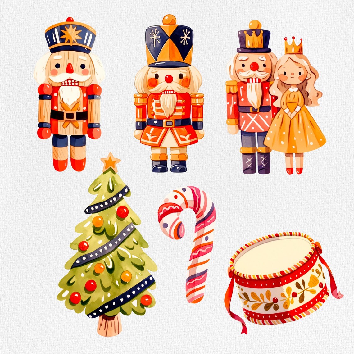 Watercolor Nutcracker Clipart: Christmas Ballerina PNG (digital ...