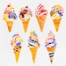 Watercolor Ice Cream Clipart Collection, Instant Download Sweet Treat ...
