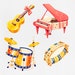 Watercolor Musical Instruments Clipart, Musical Instruments Clipart Set ...