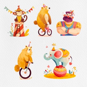 Watercolor Circus Clipart, Circus Printable , Circus PNG, Carnival Clip ...
