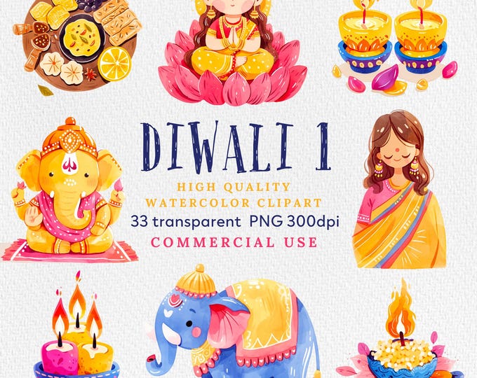 Diwali Clipart - Svg Bundle Download - Digitale Papiere - Sofort ...