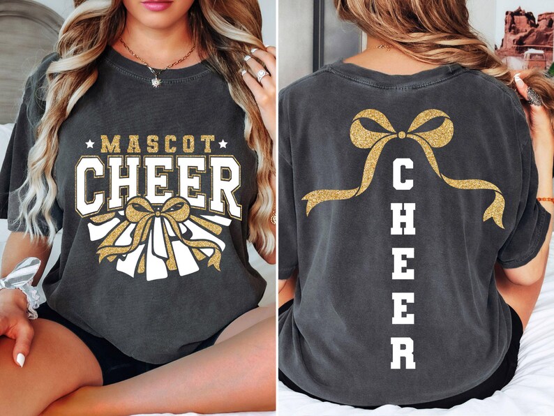 Cheer Svg Png, Cheerleading Svg, Cheerleader Front Back Svg, Cheer Mom ...
